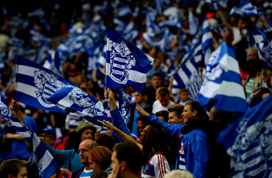 Qpr Supporters Wave Their Flags Inside Editorial Stock Photo - Stock ...