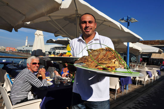 Israeli People Eat Fish Restaurant Old Editorial Stock Photo - Stock Image | Shutterstock