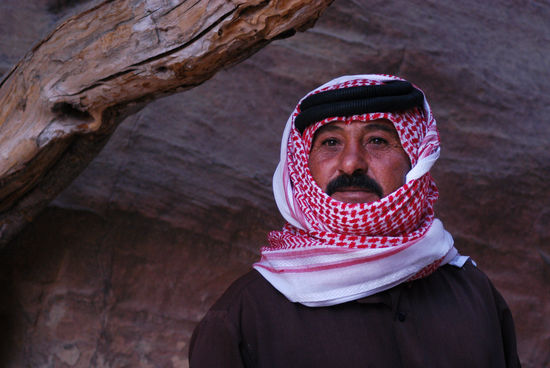 Jordanian Man Wearing Red Kafia Petra Editorial Stock Photo - Stock ...