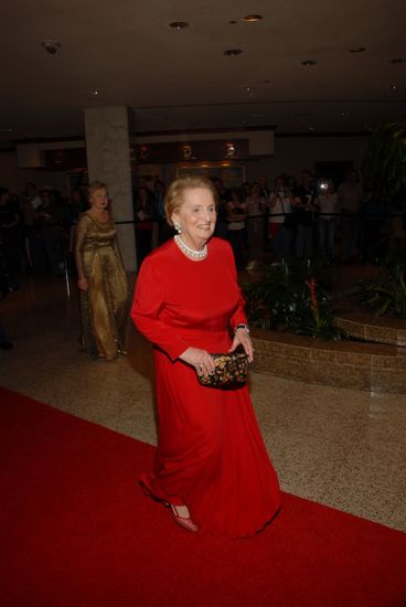 Secretary State Madeleine Albright Red Dress Editorial Stock Photo ...