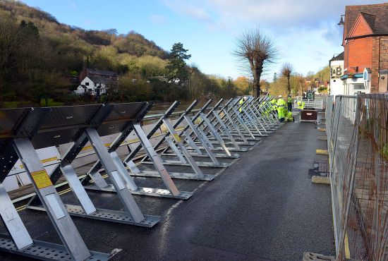 Uk Weather Ironbridge Flood Defences Erected Editorial Stock Photo ...
