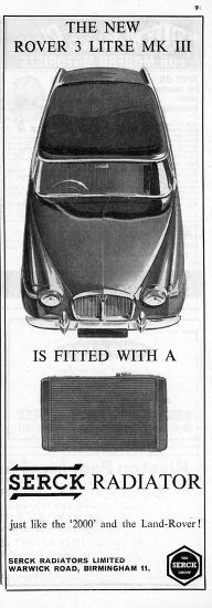 1965 Rover P5 3litre Serck Radiators Editorial Stock Photo - Stock ...