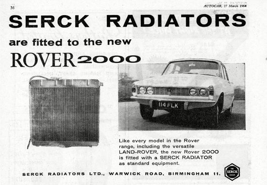 1964 Rover P6 2000 Serck Radiators Editorial Stock Photo - Stock Image ...