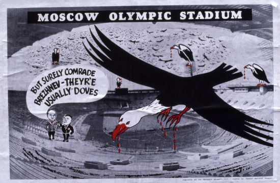 Cartoon Regarding United States Boycott 1980 Editorial Stock Photo ...