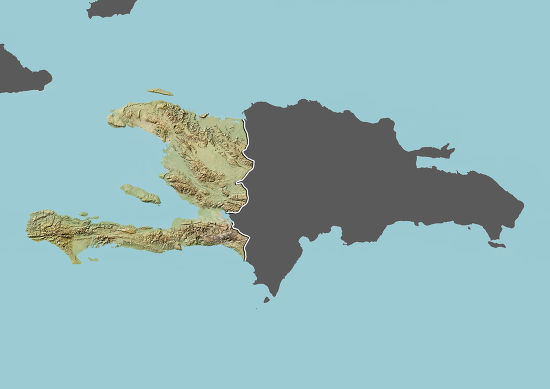Relief Map Haiti Border Mask This Editorial Stock Photo - Stock Image ...