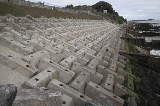 Energy Dissipating Blocks Sloping Sea Wall Editorial Stock Photo ...