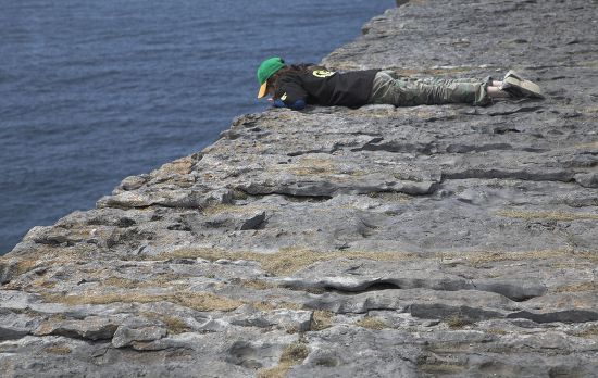 Peering Over Edge Sheer Cliff Dun Editorial Stock Photo - Stock Image ...