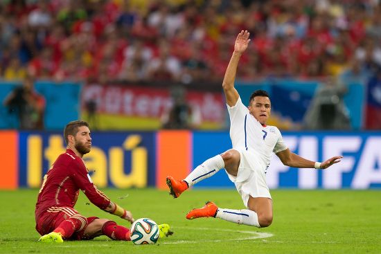 Alexis Sanchez Chile Sent Flying After Editorial Stock Photo - Stock ...