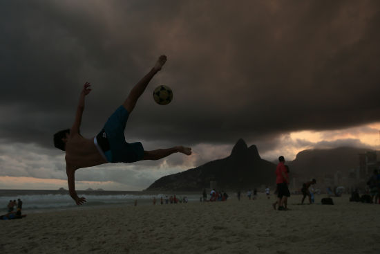 Beach Football Players On Ipanema Rio Editorial Stock Photo - Stock ...
