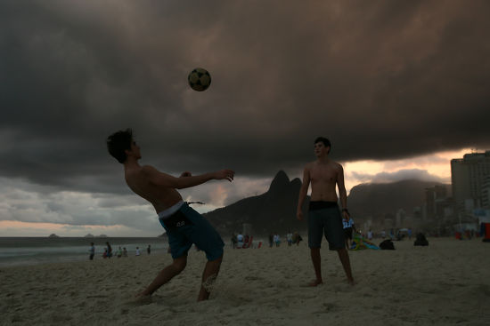 Beach Football Players On Ipanema Rio Editorial Stock Photo - Stock ...