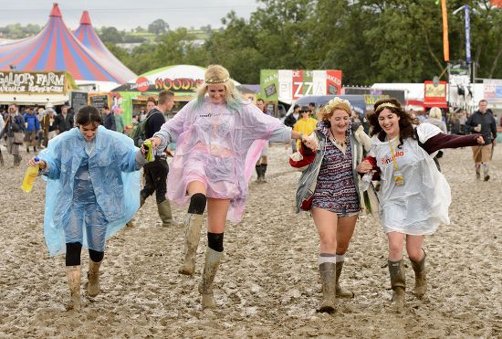 Group Girls Walk Through Muddy Fields Editorial Stock Photo - Stock ...