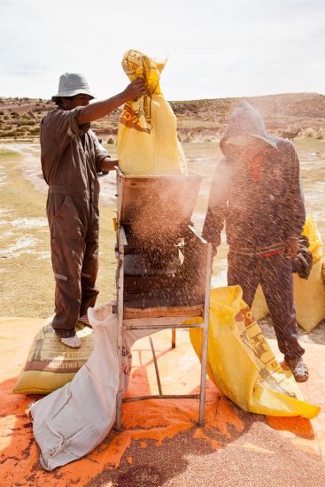 Two Men Winnowing Quinoa Using Wind Editorial Stock Photo - Stock Image ...
