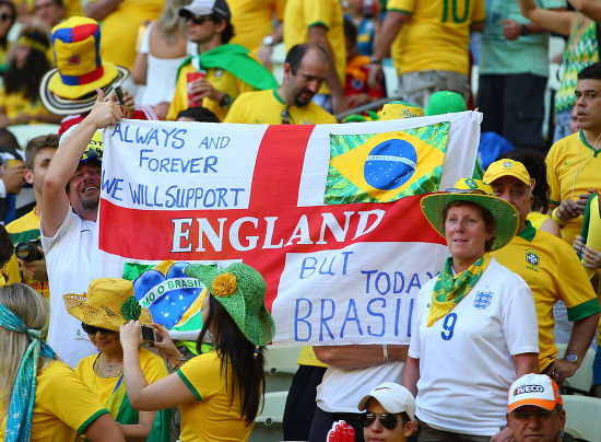 England Fans Inside Estadio Castelao Pledge Editorial Stock Photo ...