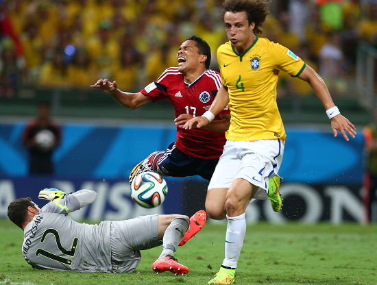Carlos Bacca Colombia Fouled By Brazil Editorial Stock Photo - Stock ...