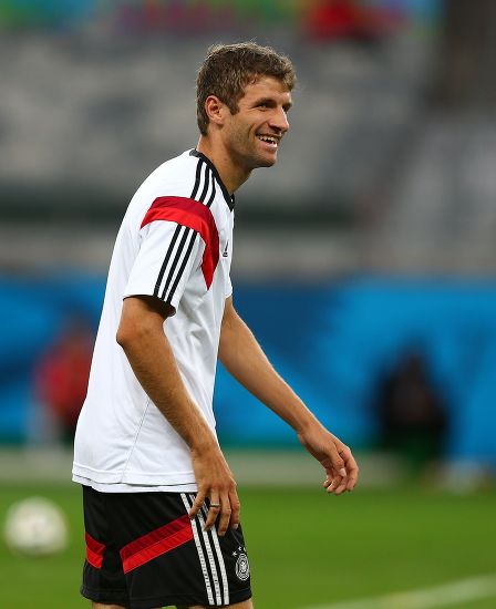 Thomas Muller Germany Laughs During Training Editorial Stock Photo ...