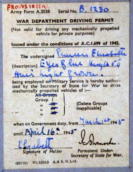 Driving Licence Belonging Princess Elizabeth Now Editorial Stock Photo ...