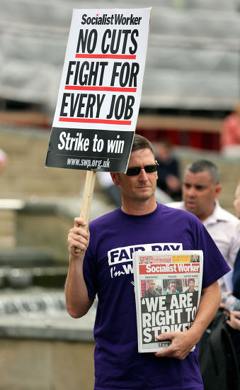 Man Holding Socialist Workers Placard Reading Editorial Stock Photo ...