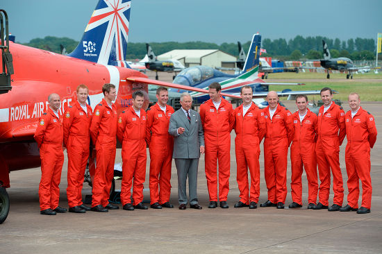 Prince Charles Red Arrows Pilots Editorial Stock Photo - Stock Image ...