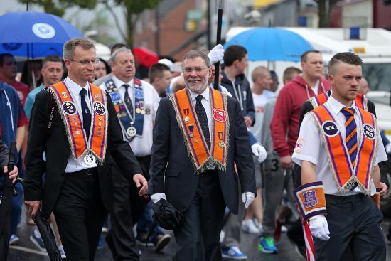 Nelson Mccausland Mla Joins Loyalist Marchers Editorial Stock Photo ...