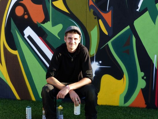 Graffiti Artist Stenz His Completed Work Editorial Stock Photo - Stock ...