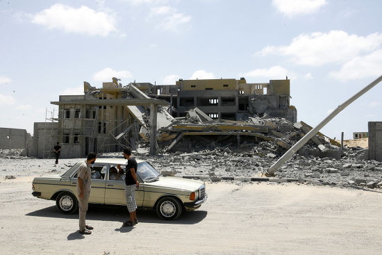 Palestinians Stand Next Destroyed Government Prison Editorial Stock ...