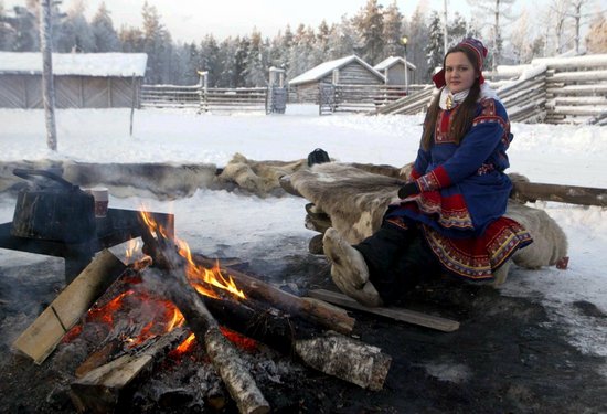 Woman Traditional Lapp Dress Sitting By Editorial Stock Photo - Stock ...