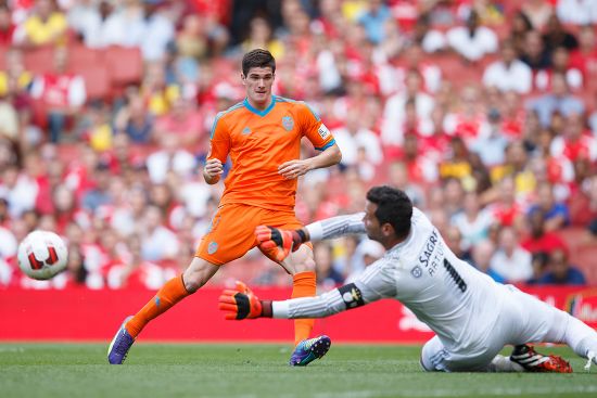 Rodrigo De Paul Valencia Shoots Goal Editorial Stock Photo - Stock ...
