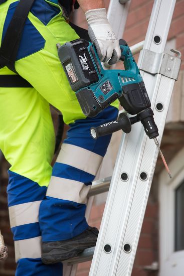 Cable Television Installation Engineer Carrying Drill Editorial Stock ...