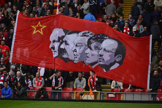 Giant Banner Showing Five Liverpool Managers Editorial Stock Photo ...