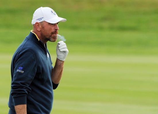 Thomas Bjorn Team Europe Smoking Cigarette Editorial Stock Photo ...