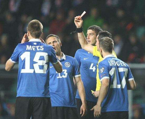 Karol Mets Estonia Shown Red Card Editorial Stock Photo - Stock Image ...