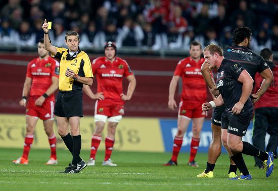 Referee Gives Rhys Gill Saracens Yellow Editorial Stock Photo - Stock ...
