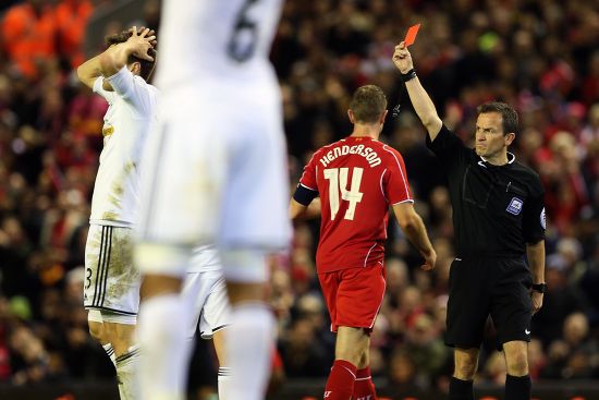 Referee Mr Kevin Stroud Shows Federico Editorial Stock Photo - Stock ...