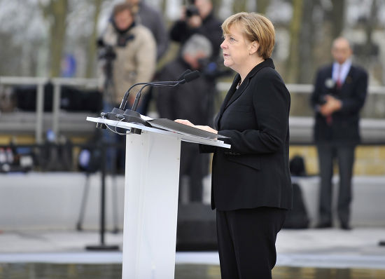 German Chancellor Angela Merkel Gives Speech Editorial Stock Photo ...