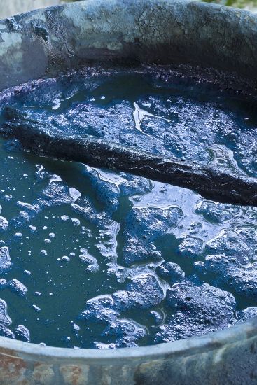 Silk Dye Container Blue Pigment Silk Editorial Stock Photo - Stock ...