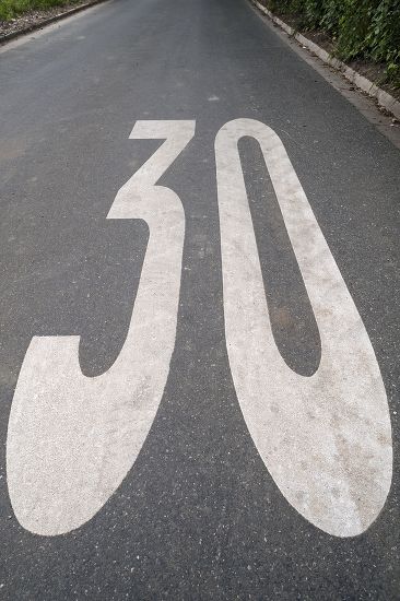 Road Markings Speed Limit 30 Kmh Editorial Stock Photo - Stock Image ...