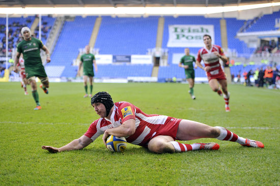 Steve Mccoll Gloucester Rugby Scores His Editorial Stock Photo - Stock ...