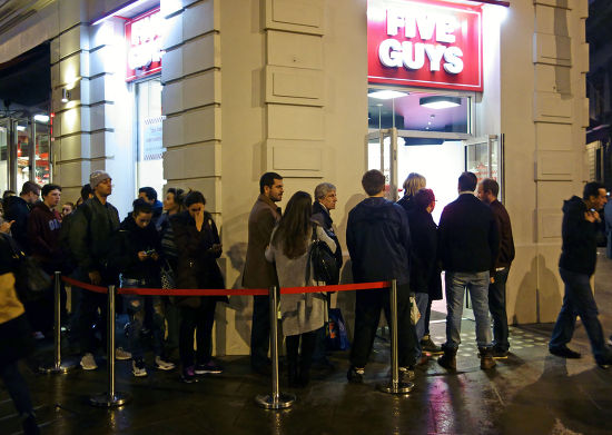 Queue Burgers Outside Branch Five Guys Editorial Stock Photo - Stock ...