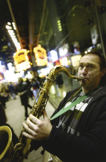 Busker Playing Saxophone New York Editorial Stock Photo - Stock Image ...