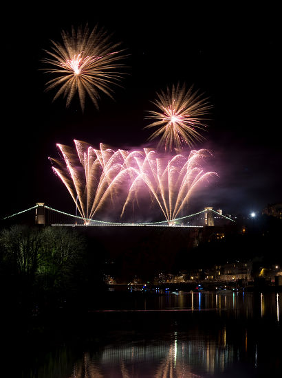 Fireworks Launched Clifton Suspension Bridge Part Editorial Stock Photo ...