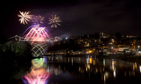 Fireworks Launched Clifton Suspension Bridge Part Editorial Stock Photo ...