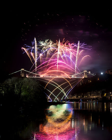 Fireworks Launched Clifton Suspension Bridge Part Editorial Stock Photo ...