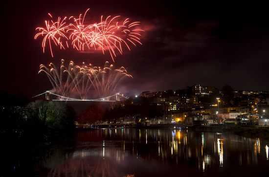 Fireworks Launched Clifton Suspension Bridge Part Editorial Stock Photo ...