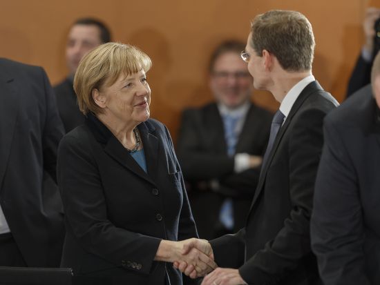 Chancellor Angela Merkel Cdu Shake Hands Editorial Stock Photo - Stock ...