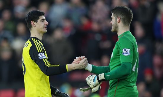 Thibaut Courtois Chelsea Fraser Forster Southampton Editorial Stock ...