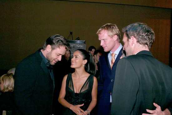 Russell Crowe Salma Hayek Paul Bettany - Foto de stock de contenido ...
