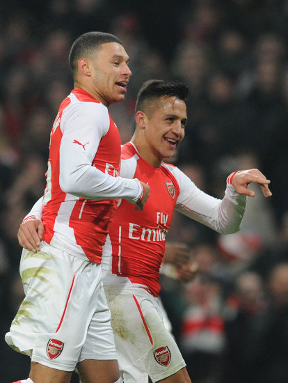 Arsenals Alexis Sanchez Celebrates His Goal Editorial Stock Photo ...