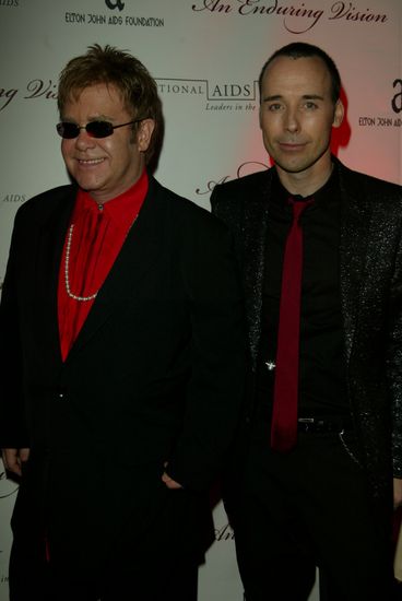 Elton John Partner David Furniss Editorial Stock Photo - Stock Image ...