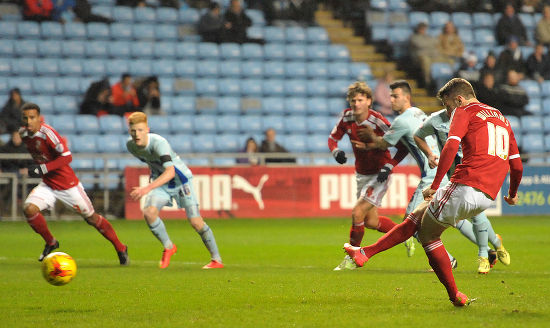 Swindon Towns Andy Williams Scores His Editorial Stock Photo - Stock ...