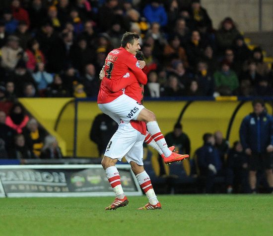 Exeter Citys Alex Nicholls Celebrates His Editorial Stock Photo - Stock ...